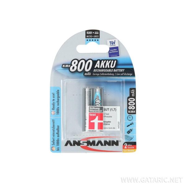 Punjive baterije HR03 NiMH AAA 800mAh 2kom, Ansmann
