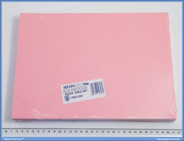 Karton u boji A4 1/100, 200gr ROSA – PINK, Fabriano