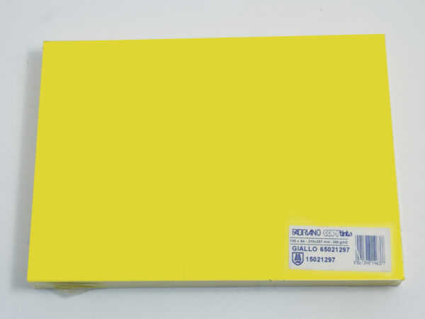 Karton u boji A4 1/100, 200gr ŽUTI/GIALLO, Fabriano