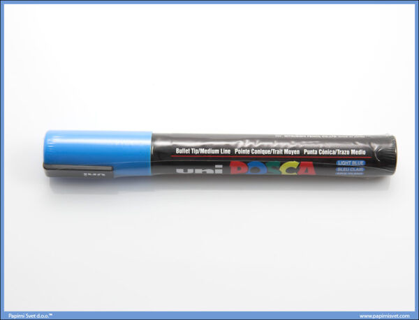 Marker na vodenoj bazi POSCA LIGHT BLUE – SVETLO PLAVI 1,8 – 2,5 mm PC-5M