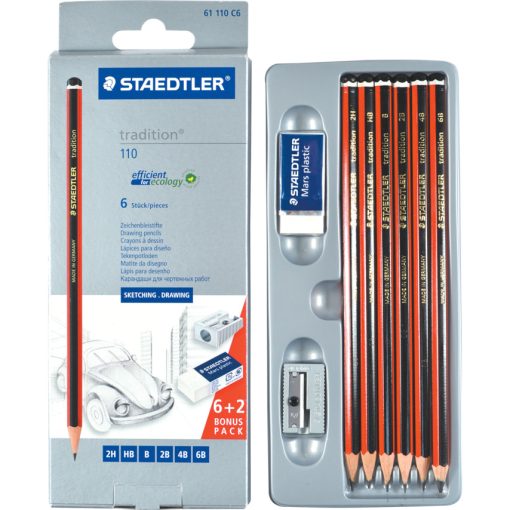 Grafitne olovke TRADITION set 1/6 Sketching Pencil set 110, Staedtler