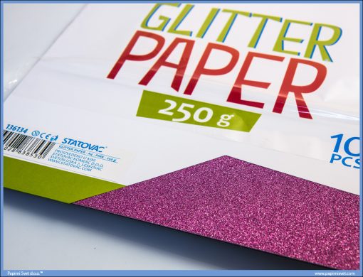 Karton papir GLITER PINK 250gr 1/10, Junior