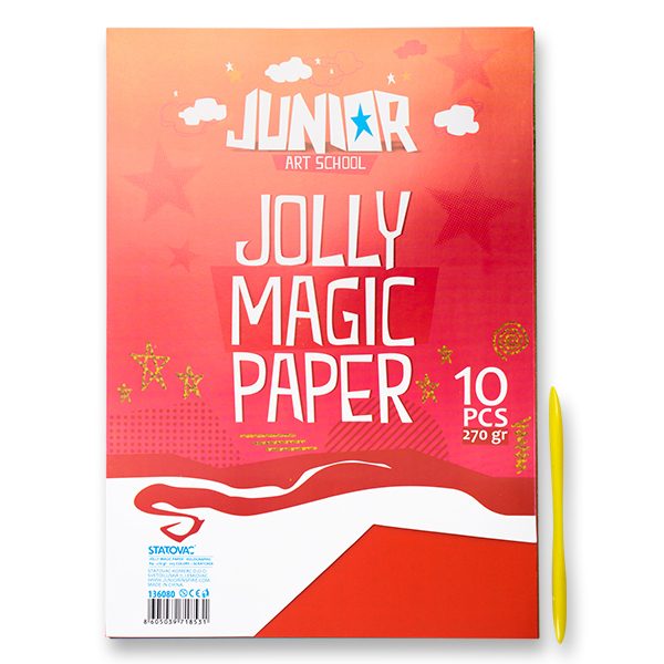 Magični karton za raznobojno crtanje grebanjem Jolly Magic Paper, HOLOGRAM miks A4, 270g, 1/10