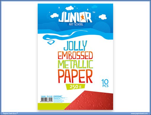 Metalik papir CRVENI reljefni Jolly Embossed 250gr A4 1/10, Junior