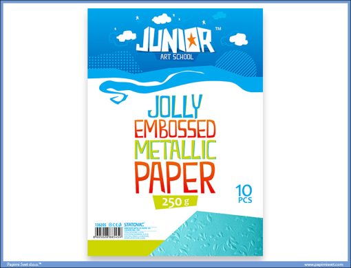 Metalik papir PLAVI reljefni Jolly Embossed 250gr A4 1/10, Junior