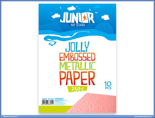 Metalik papir ROZE reljefni Jolly Embossed 250gr A4 1/10, Junior