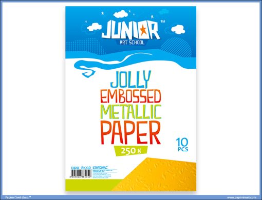 Metalik papir ŽUTI reljefni Jolly Embossed 250gr A4 1/10, Junior