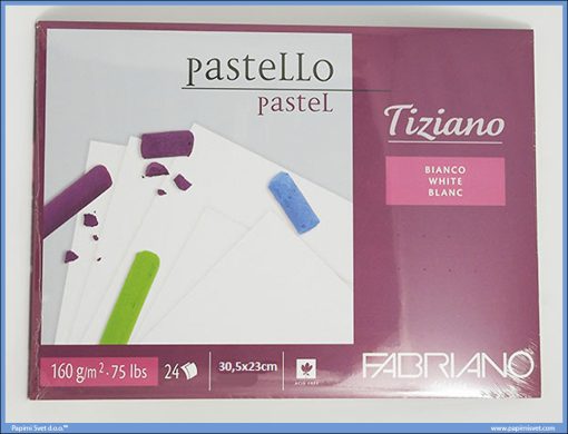 Slikarski blok za pastele 230x305mm Tiziano BIANCO 160gr 1/24, Fabriano