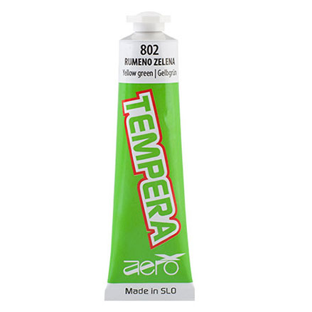 Tempera 42ml RUMENO ZELENA – YELLOW GREEN, Aero