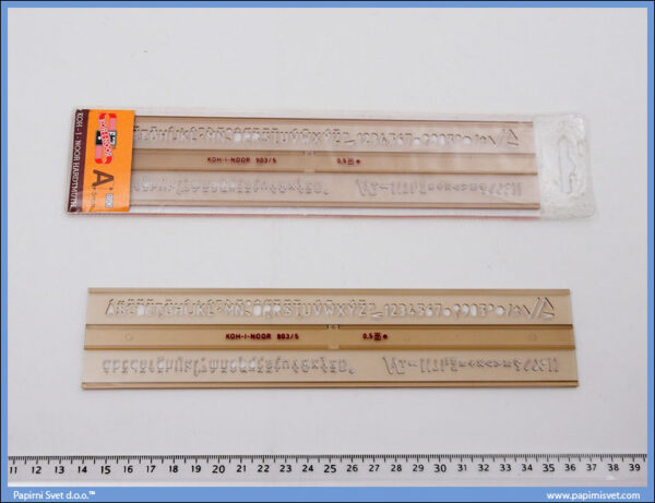 Šabloni za slova 0.5mm, Koh-i-noor, visina slova 5mm