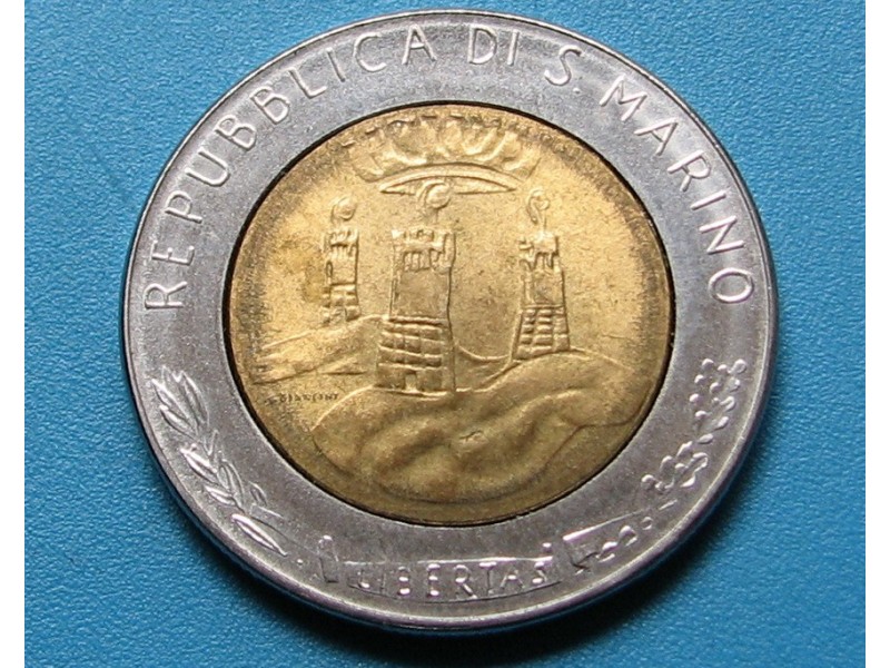 San Marino - 500 Lire (Social Conquests; FAO) 1982