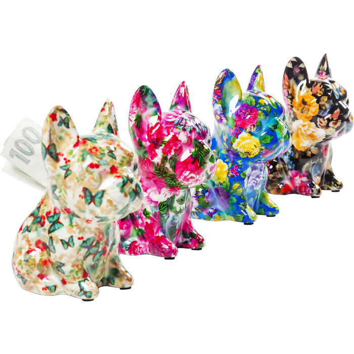 Money Box Dog Fiore 12cm Assorted