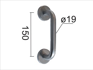 Rukohvat za vrata RU9007 Inox x150/54/fi54/fi19mm DP1