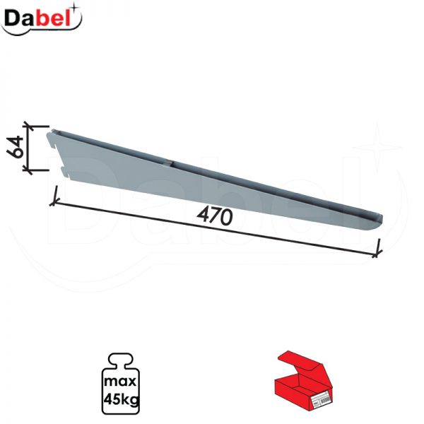 Nosač police modularni N3101 Silver 470/64mm Q