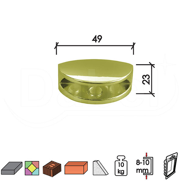 Nosač za staklenu policu N31 Ms 49/23/8-10mm