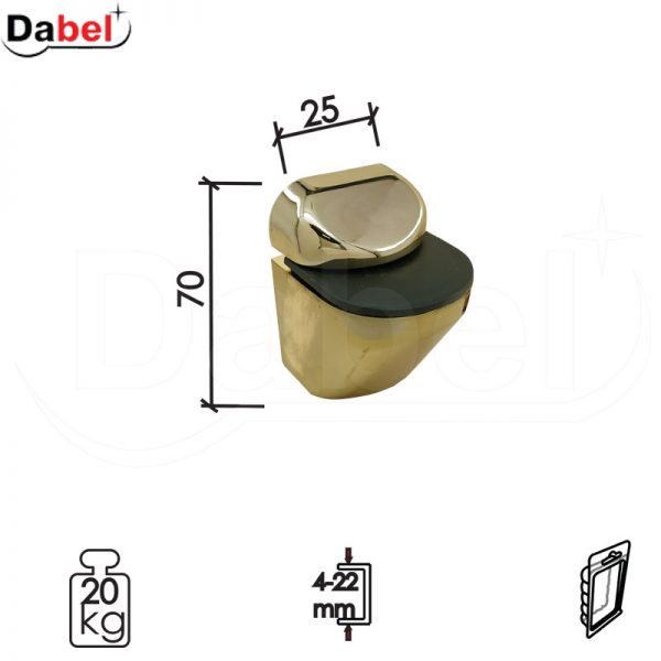 Nosač za staklenu policu MINI Ms 4-22mm (2kom) 20kg DBP1