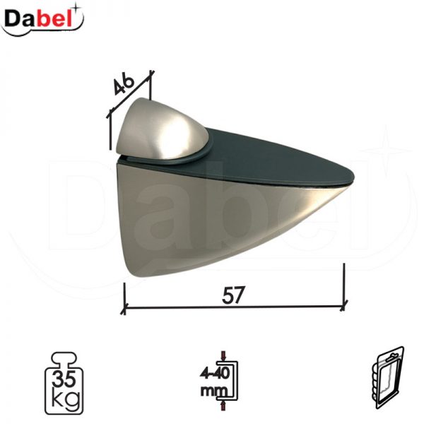 Nosač za staklenu policu N43 Mat-Ni 46/100/4-40mm 35kg DBP2