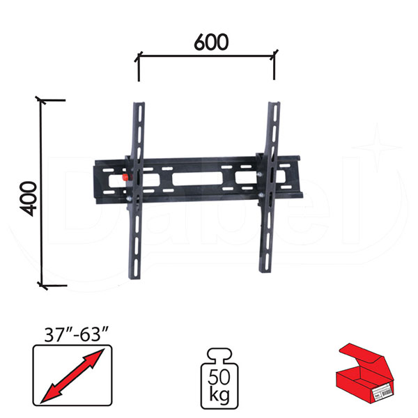 Nosač za TV N102 Crna 37″-63″/600x400mm/50kg/15s