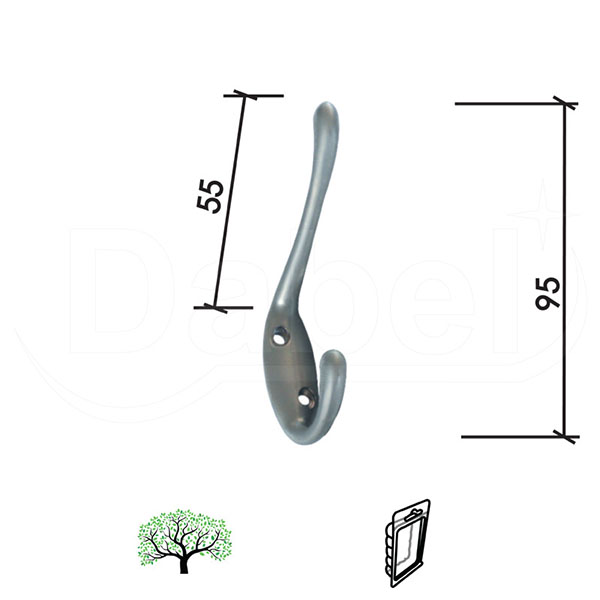 Kuka za kaput i šešir V55 Mat-Hr 55x95mm