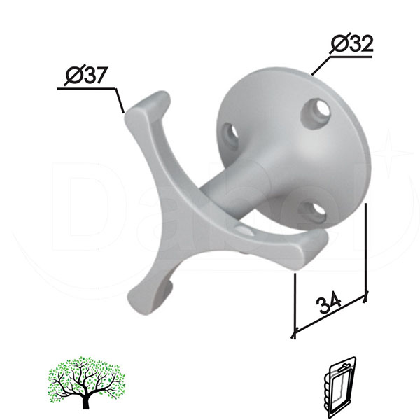 Kuka za kaput V11 Ni-Sat 37x37x44mm