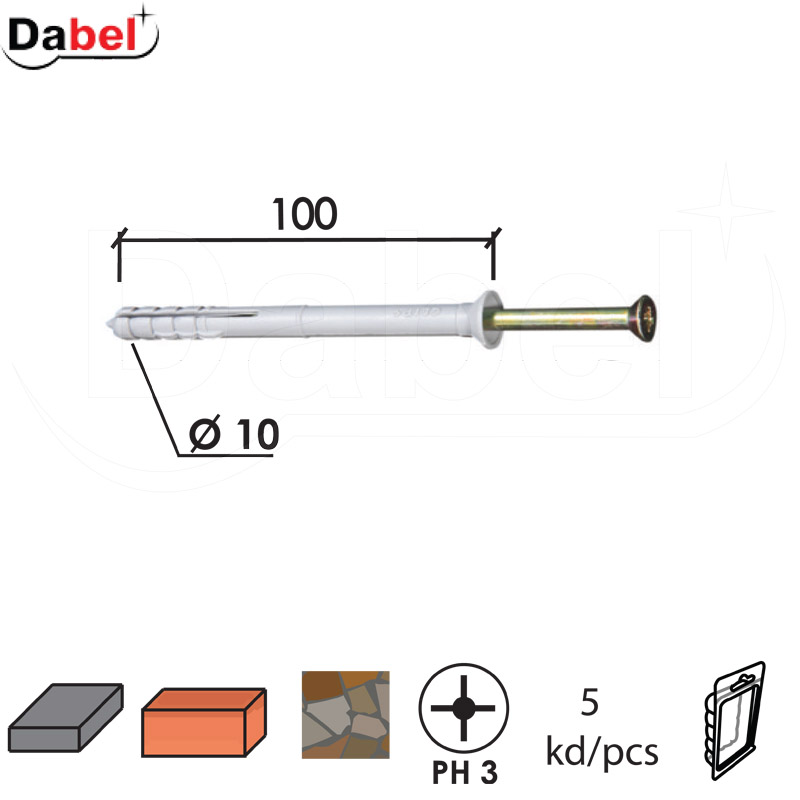 Vijak ukucavajući VU Siva x10xx100mm