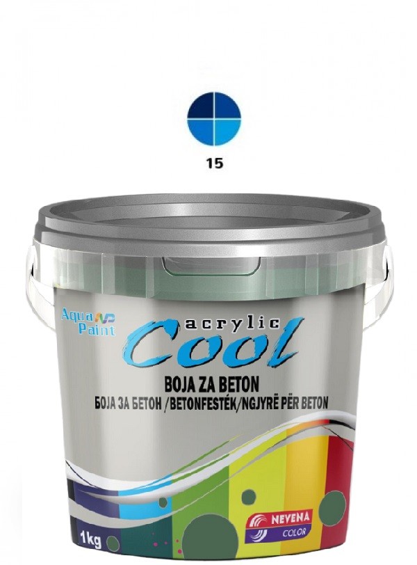 COOL-BOJA ZA BETON 1 kg- 15 PLAVA