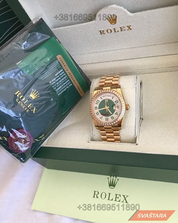 Rolex Day-Date Gold Green Diamond