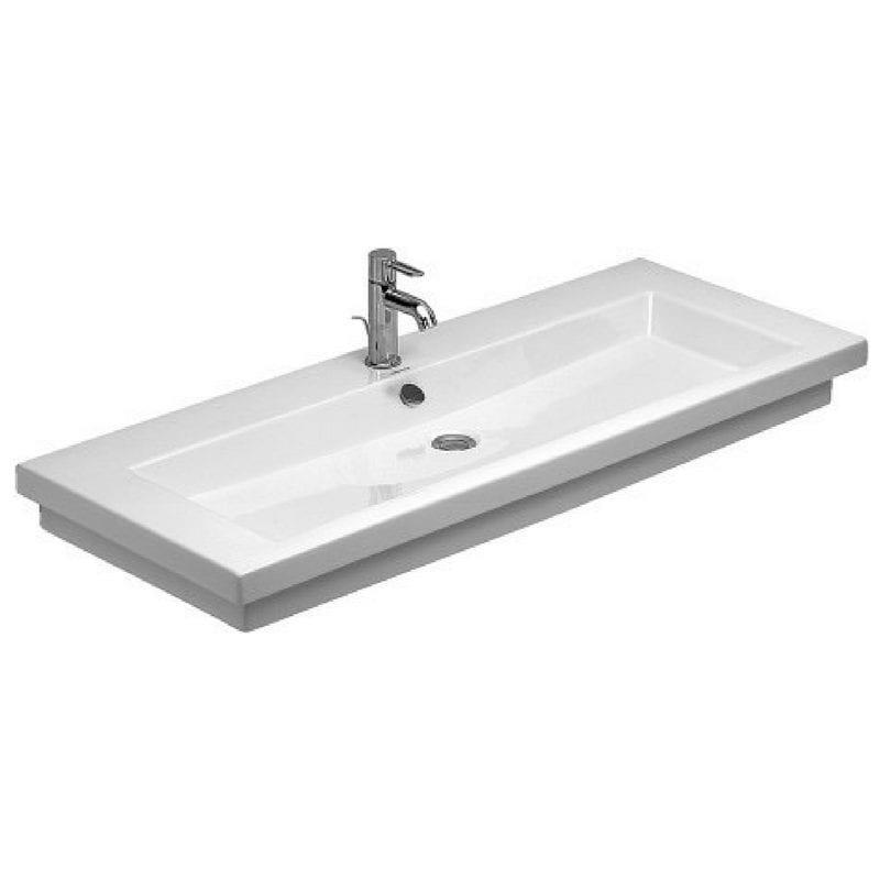 2nd floor nadgradni lavabo 120 cm, sa prelivom, beli Duravit