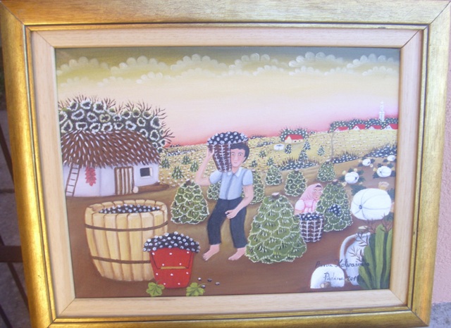 Grozdje, ulje na platnu, 30×40 cm, uramljena, Anna Kotvasova, 250 eura