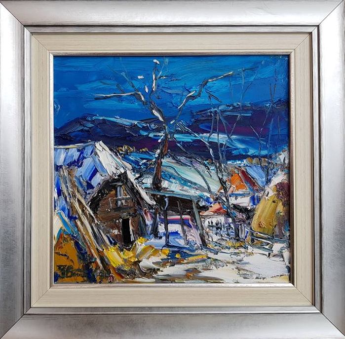 Zlatibor 7, Đorđe Stanić, ulje na platnu, lux ram, sa 46×45 cm, bez 33×32 cm, sertifikat, 150 eura