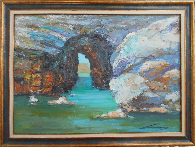 Prolaz, Ivan Milovanovic Vanja, ulje na platnu, sa 61×81 cm, bez 50×70 cm, sertifikat, 190 eura