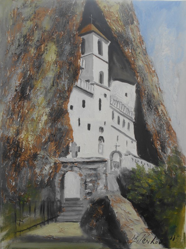 Ostrog, ulje na platnu, 80×60 cm, akademski slikar Penkov, 300 evra