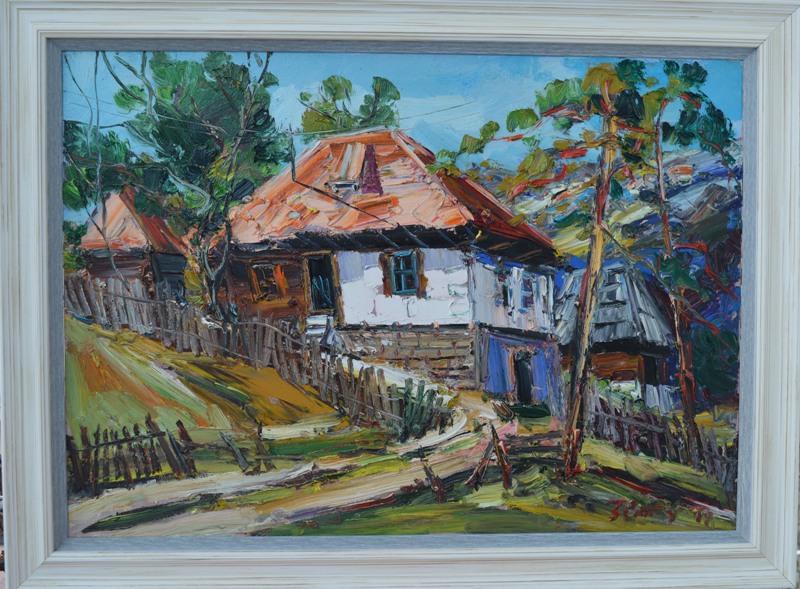 Sirogojno, Đorđe Stanić, ulje na platnu, lux ram, sa 62×72 cm, bez 50×60 cm, sertifikat, 400 eura