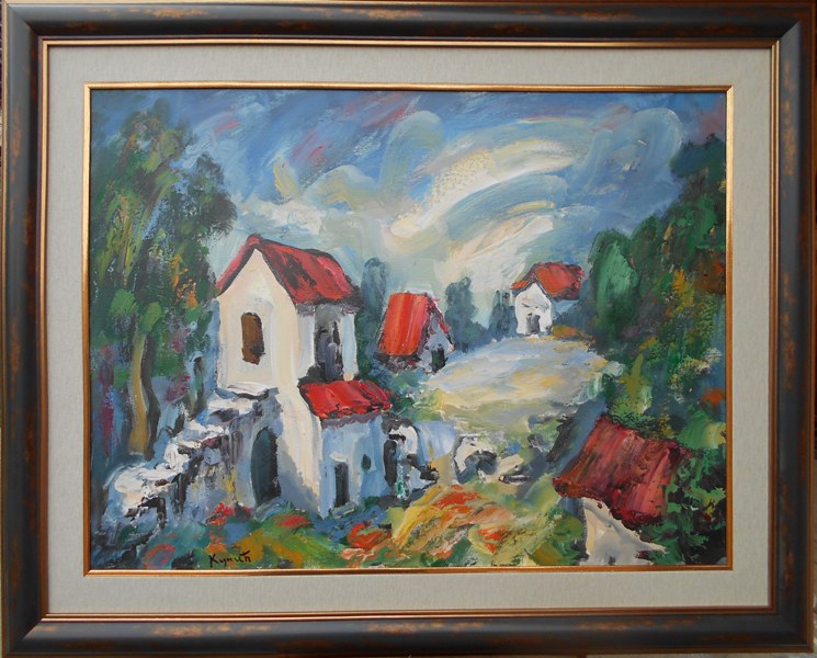 Hercegovina 9, ulje na platnu, Dragan Kunic, sertifikat, bez 60×80 cm, sa 83×103 cm, sertifikat, 400 eura