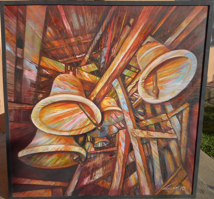 Hilandarska zvona, ulje na platnu, 100×100 cm, Ivan Vanja Milanovic, 600 evra – SNIŽENO -40 % SA 1000 NA 600 EURA