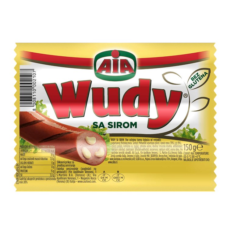 kobasica bar ž sir wudy 150g aia