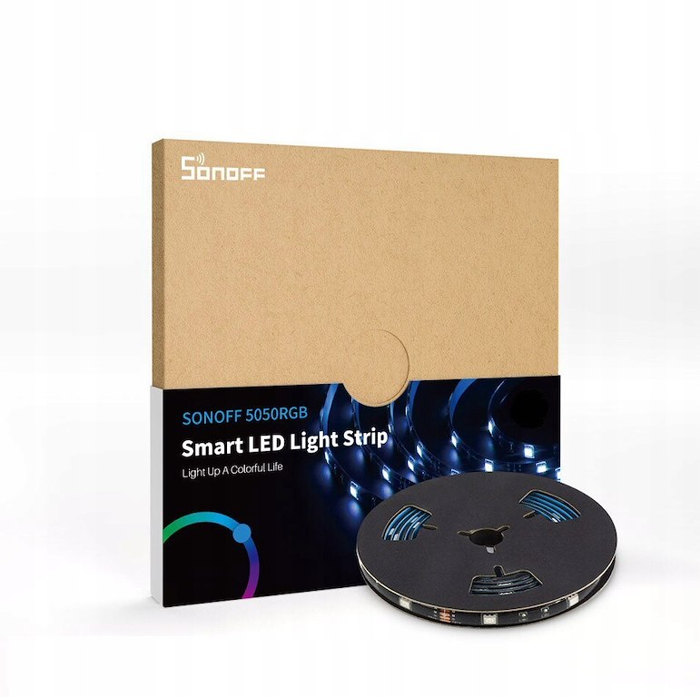SONOFF 5050RGB-2M LED traka dužine 2m, 12Vdc, SMD 5050 čip, svetlosni fluks > 300 lumena/m, može se skraćivati do 10cm i nizati do 10m na smart-home L1 LED trake, životni vek > 25000h