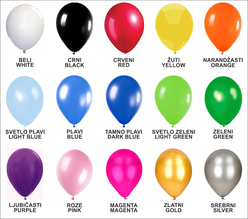 Neštampani baloni – u svim bojama