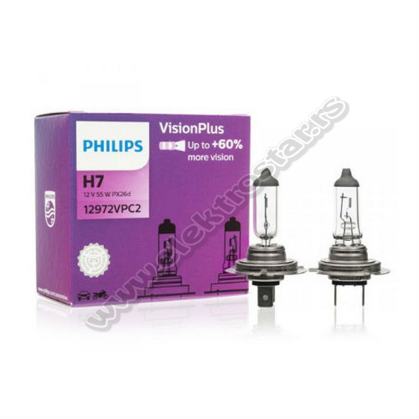 AUTO H7 12V 55W PX26d VISION SET2 PHILIPS