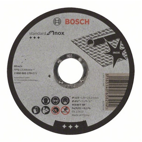 Rezna ploča ravna 115x1. 6 Standard for Inox, 2608603170, Bosch