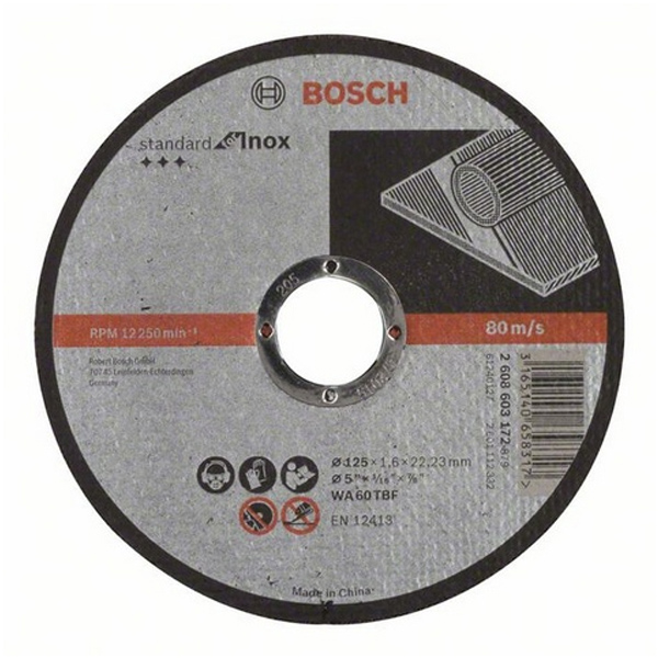 Rezna ploča ravna 125x1. 6 Standard for Inox, 2608603172, Bosch