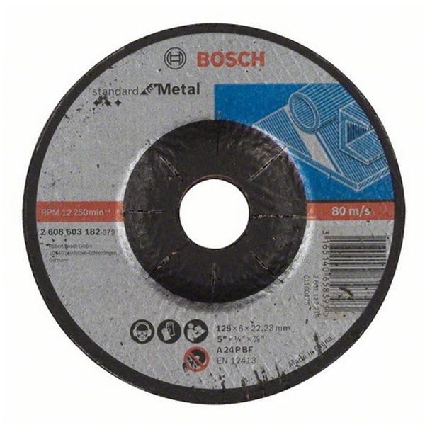 .Brusna ploča ispupčena 125x6. 0 Standard for Metal, 2608603182, Bosch