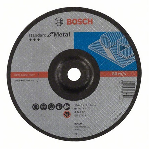 .Brusna ploča ispupčena 230x6. 0 Standard for Metal, 2608603184, Bosch
