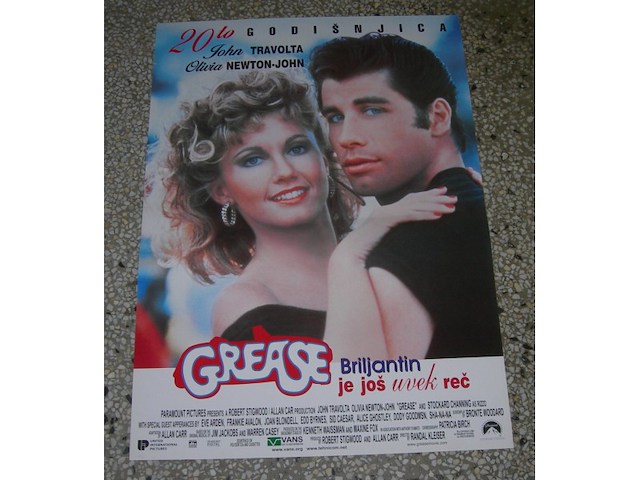 Grease (Briljantin) , John Travolta - filmski plakat