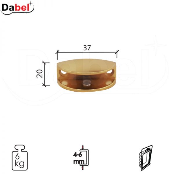 Nosač za staklenu policu N32 Ms 37/20/4-6mm (2kom) 6kg DBP1