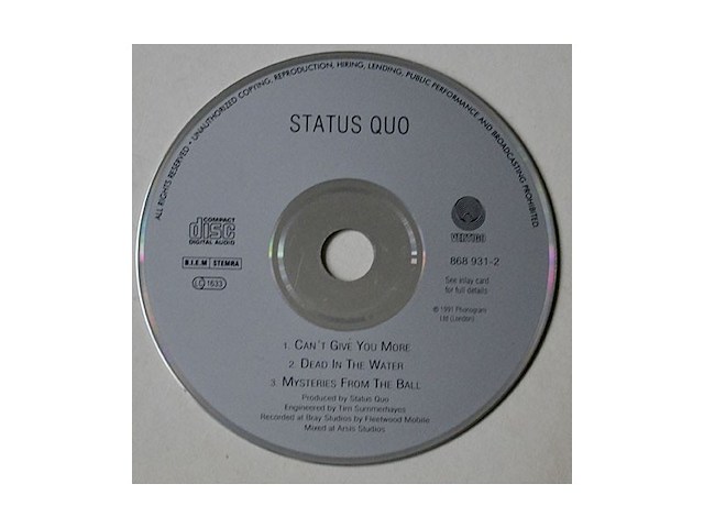 Status Quo - Can`t Give You More (samo CD)