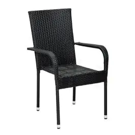 Baštenska stolica od ratana crna Bay