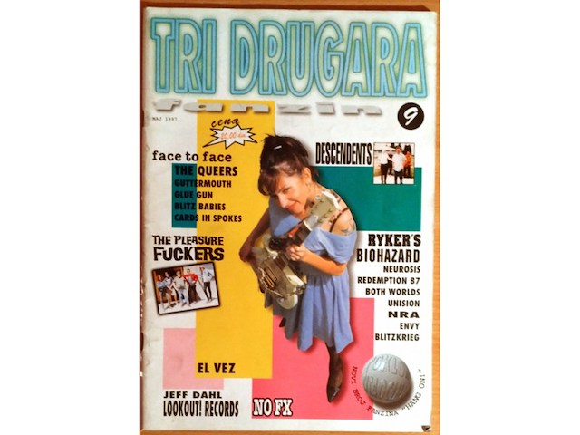 fanzin TRI DRUGARA br. 9 (1997) srpski punk zine