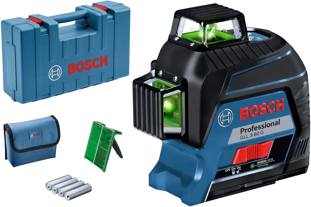 .Bosch GLL 3-80 G linijski laser sa zelenim zrakom; 30m (bez prijemnika- LR7-120m - dodatno se kupuje)
Bosch GLL 3-80 G linijski laser sa zelenim zrakom; domet 80m