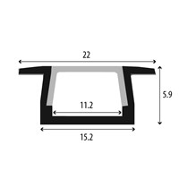 ALU PROFIL 22x6x1000mm